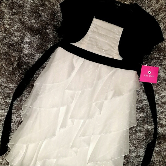 Amy Byer | Dresses | Nwt Cascading Ruffles Shrug Holiday Portraits ...